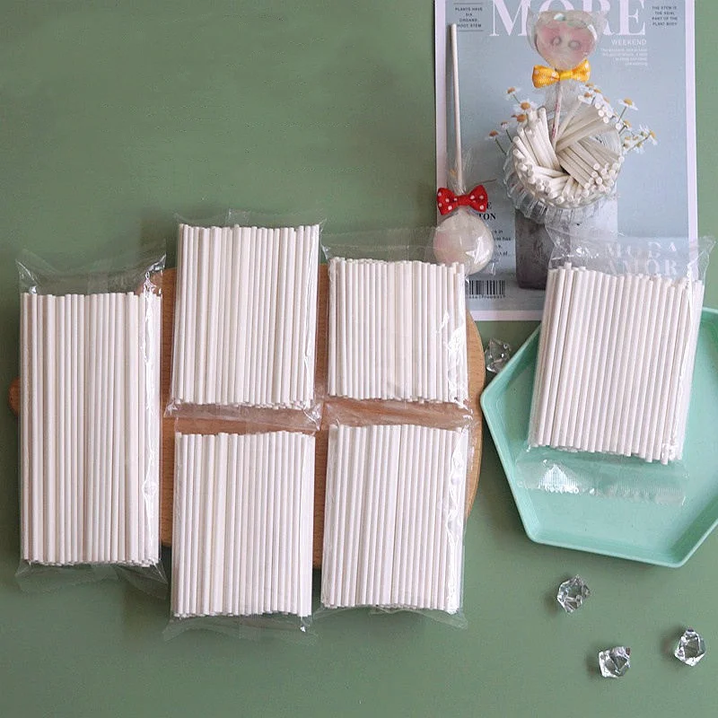 Wholesale Chocolate Candy Sticks 100 Pcs 6-inch White Lollipop Sticks ...