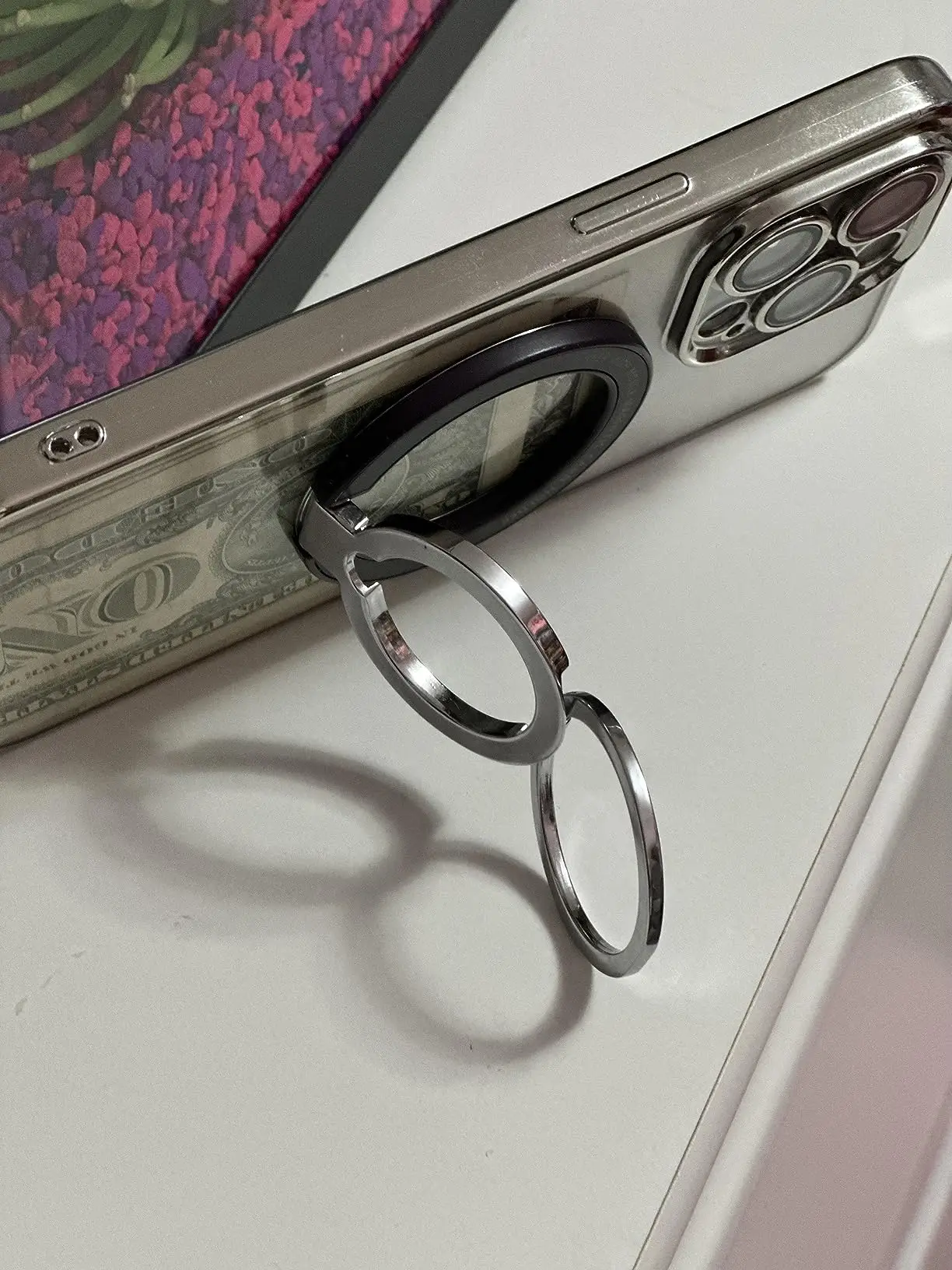 Custom Magnetic Phone Ring Stand For Magsafe Adjustable Car Mount Dual ...