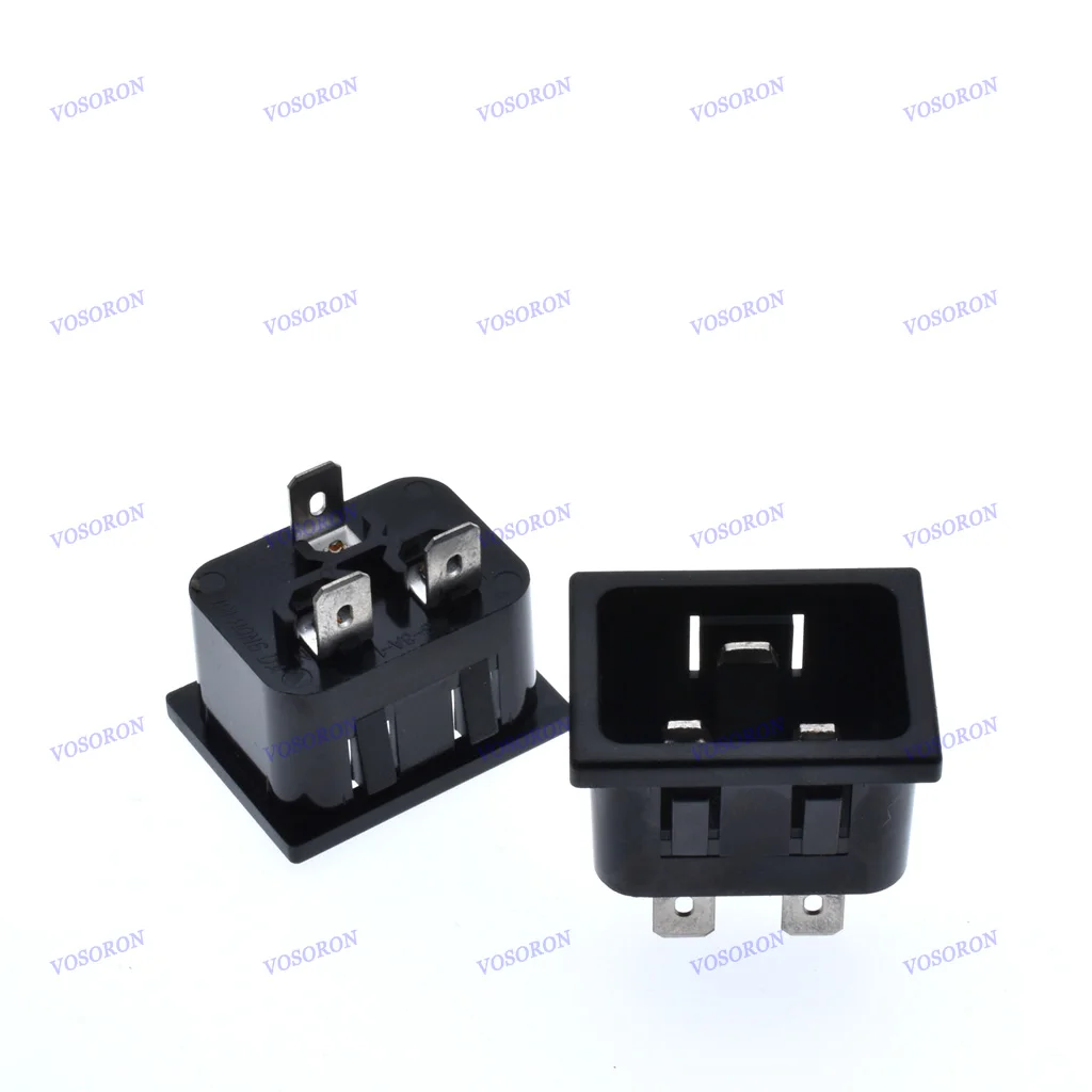Black 16A 250V IEC-C19/C20 Universal Panel Mount Adaptor Plug Connector ...