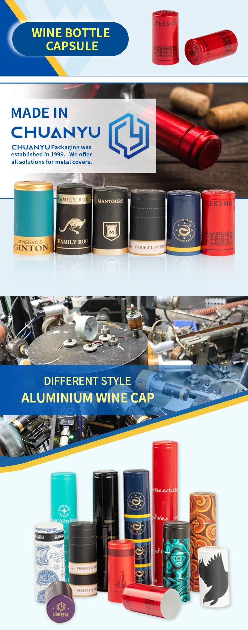 Custom Color Clear Pvc Aluminum Heat Shrink Vodka Gin Rum Bottle Capsules For Ropp Neck Finish ...