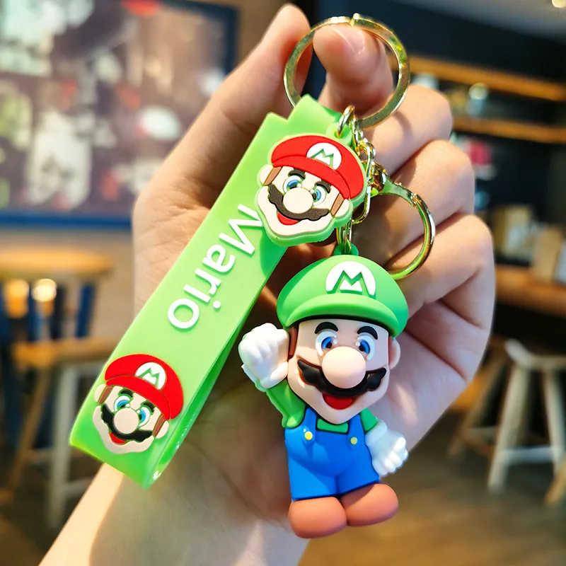Cartoon 3d Pvc Keychain Super Mario Bros Mushroom Key Chain Car Bag ...