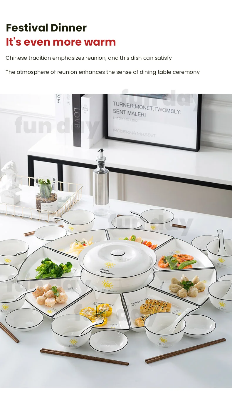 Originality Space Saving Plate Ceramic Tableware Free Diy Combination ...