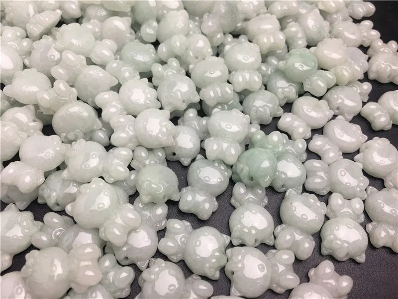 Wholesale Carving A Grade Natural Jade Hello Kitty Cat Charm