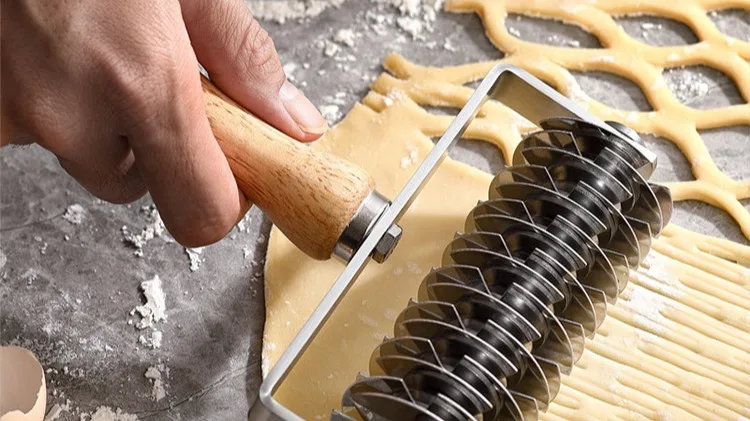 Stainless Steel Pastry Dough Roller Pie Top Crust Tool Lattice Cutter ...
