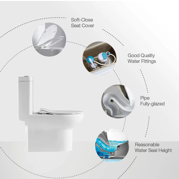 ANBI Sustainable One Piece Bathroom Cyclone Flushing WC