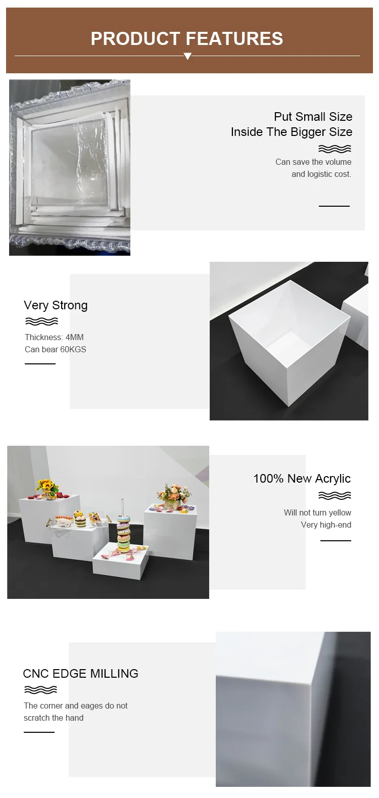 Premium Acrylic Food Display Stands - Perfect for Events