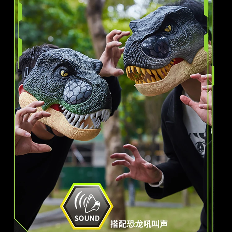 2024 Halloween Kids Adults Realistic Velociraptor Dinosaur Mask Animal ...