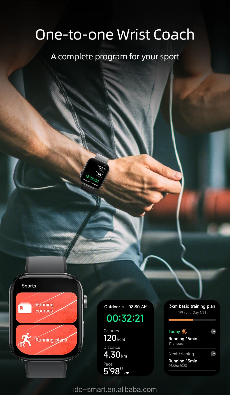 1.99 Inch AMOLED Touch Screen Smart Watch with BT Calling