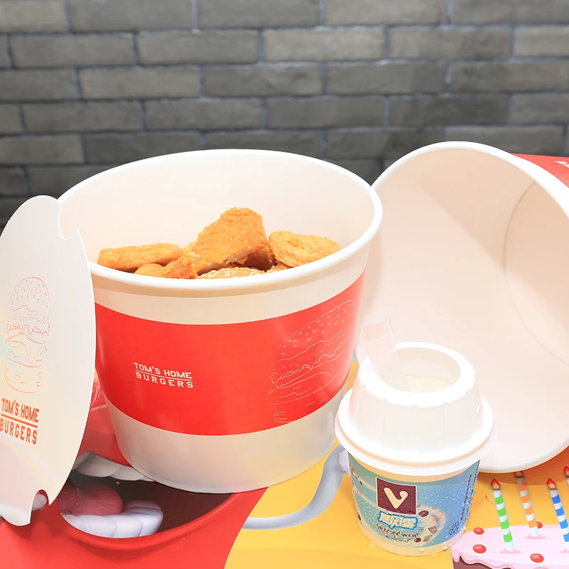 150 Oz Disposable Kfc Paper Bucket Packaging Fried Chicken Buckets With ...