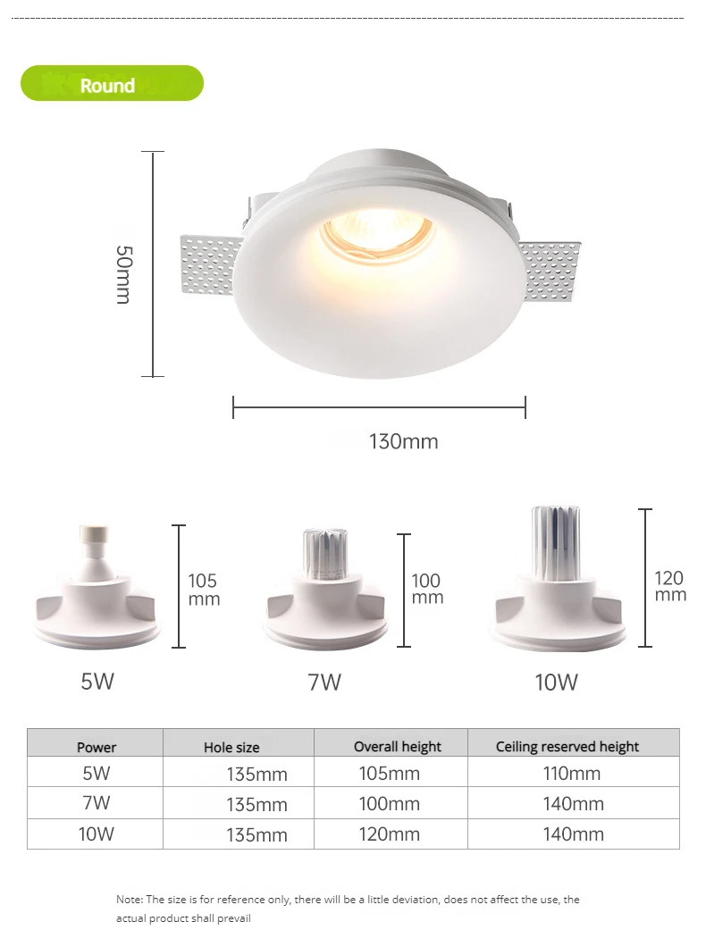 Indoor IP20 Modern Ceiling Recessed GU10 Trimless Downlight