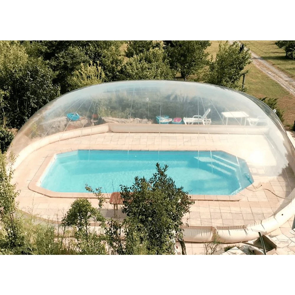 Clear Pvc Transparent Inflatable Pool Dome / Waterproof Swimming Pool ...