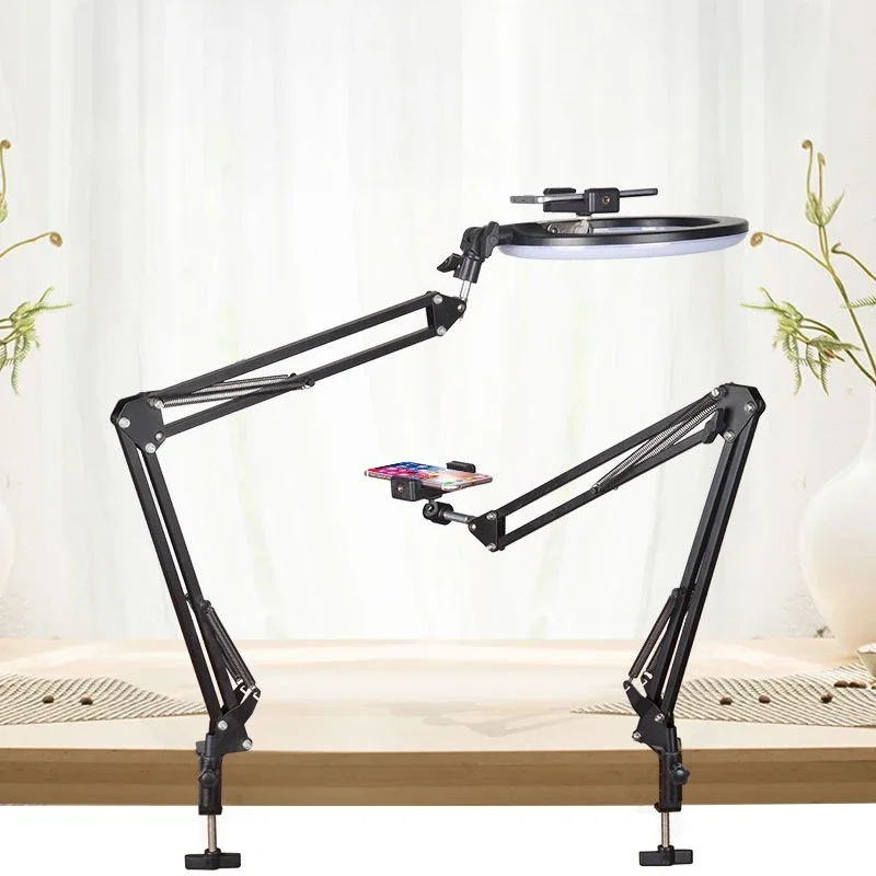 Overhead Tripod With Ring Light For Mobile Cell Phone Desktop Video ...