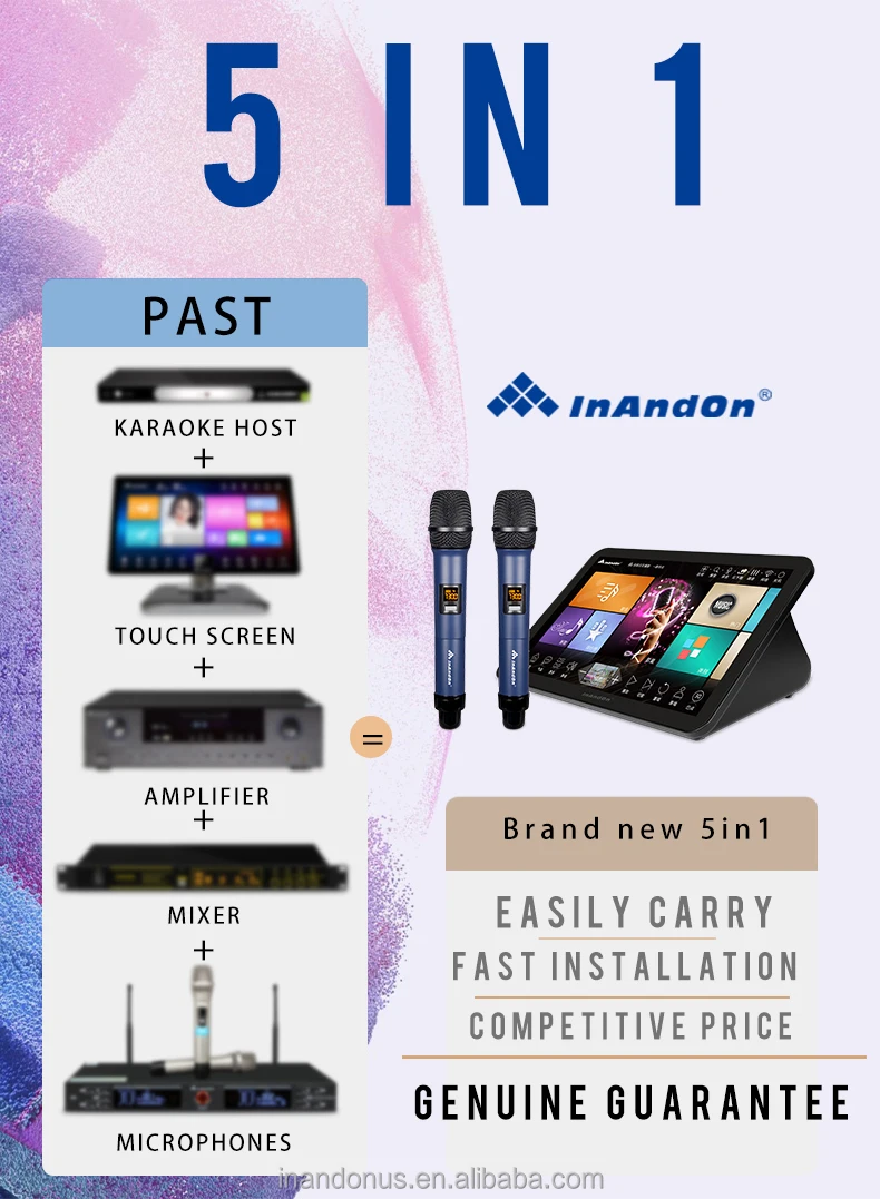 Inandon Karaoke System 15.6 5in1 - Touch Screen Player