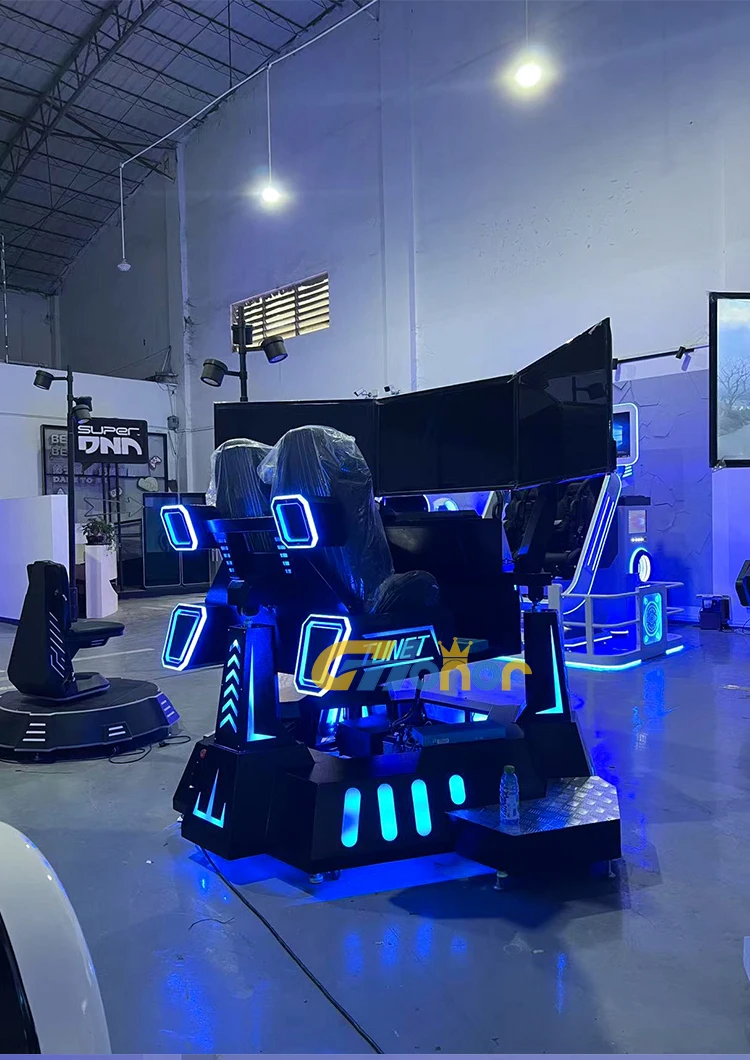 4D Motion Simulator - Thrill of Racing in Three Screens