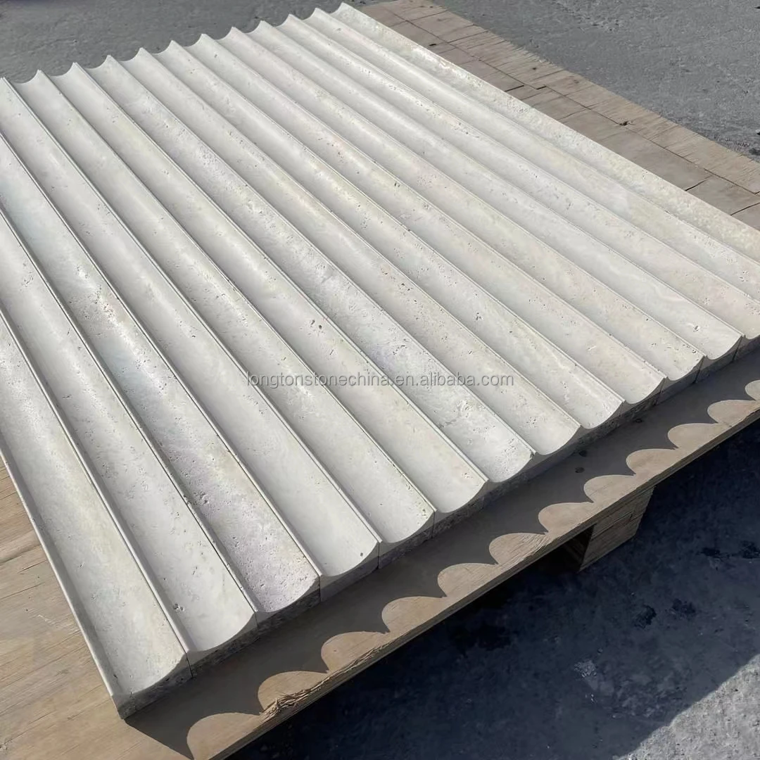 New Calacatta Green Marble Fluted Design Fireplace Surround Tile ...