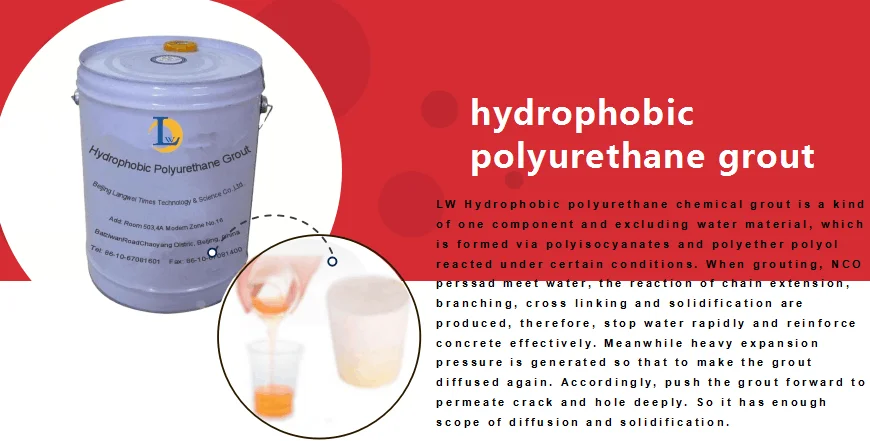 Hydrophobic Grout - Polyurethane Resin for Waterproofing