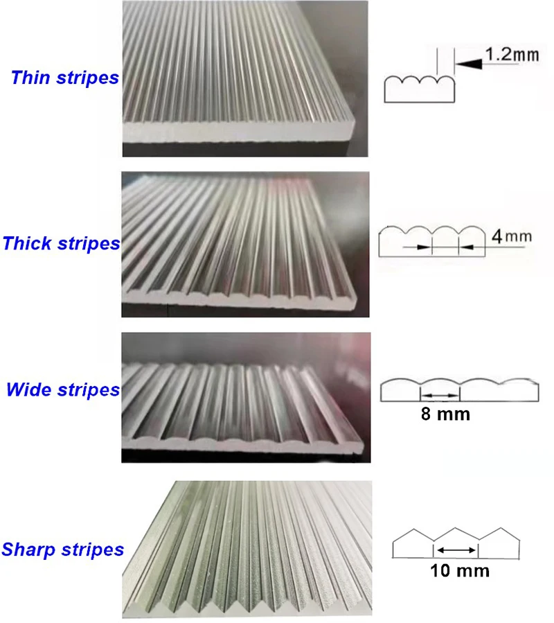 Customized Stripe Textured Acrylic Sheets - HMC Quality