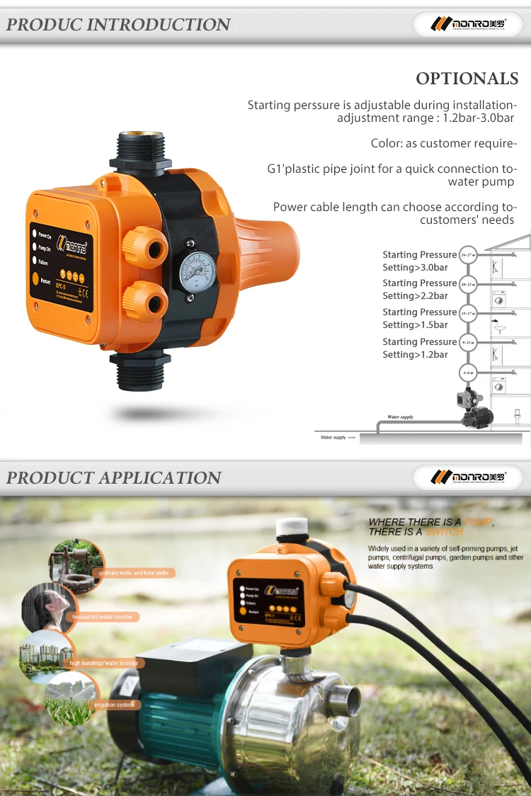 EPC-5 Automatic Water Pump Pressure Switch for Homes - Smart IP65 ...