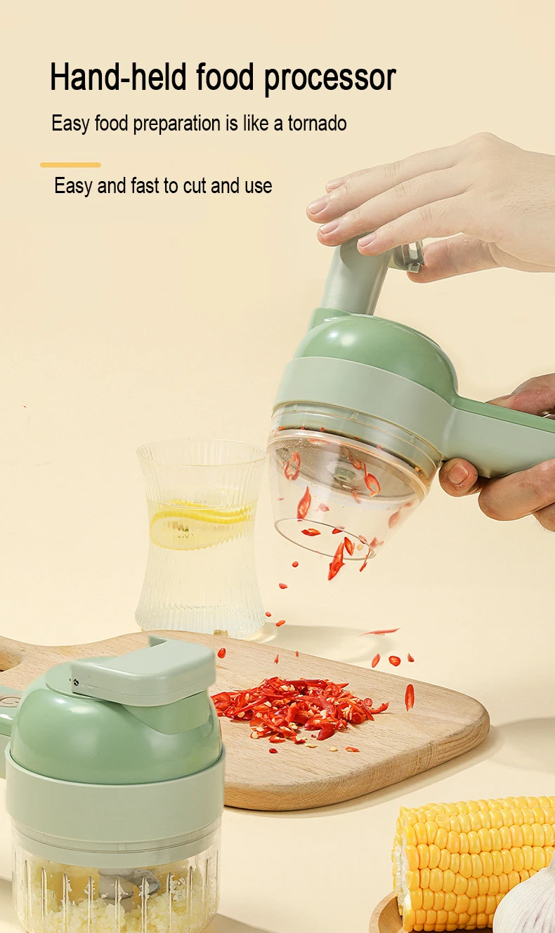 4 in 1 Electric Vegetable Chopper - Eco-Friendly & Efficient