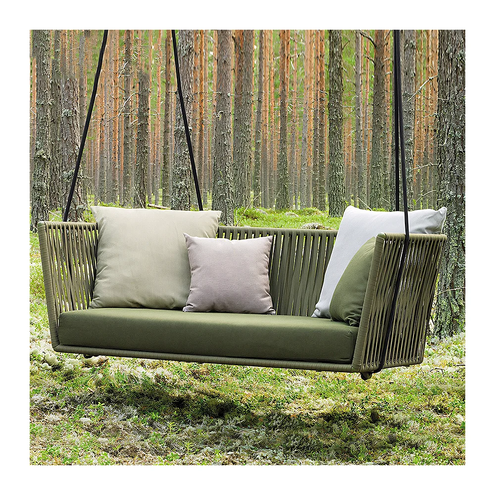 Modern Green Metal Outdoor Furniture Swing Chair Patio Hanging Hammock ...