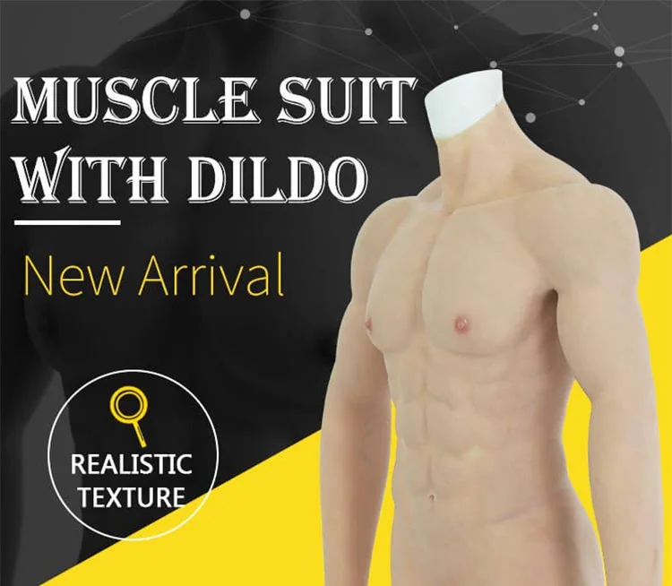 Artificial Realistic Silicone Muscle Suit with Dildo for Cosplay ...