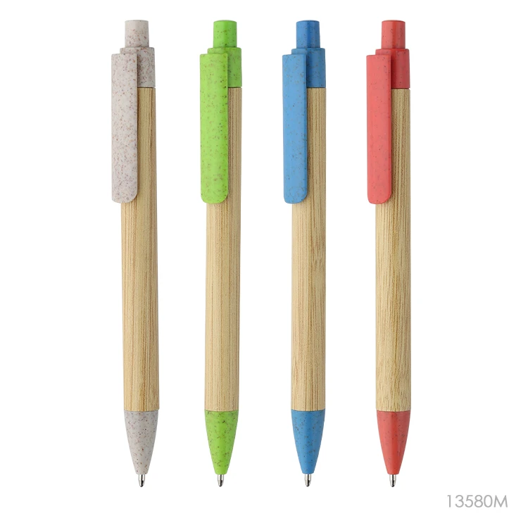 BambooTexture Press Paper Tube Pen Kraft Paper Tube Wheat Straw ...