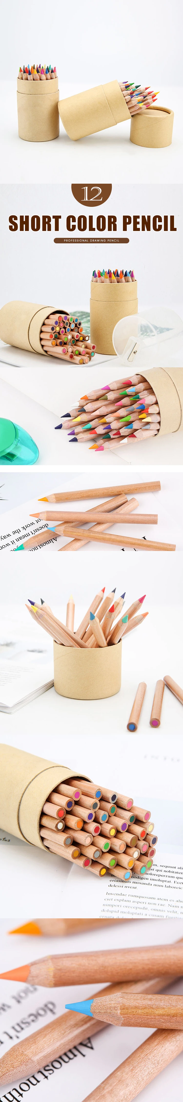 Wholesale Custom Cheap Deluxe Chalk Short Mini Color Pencils Multi ...