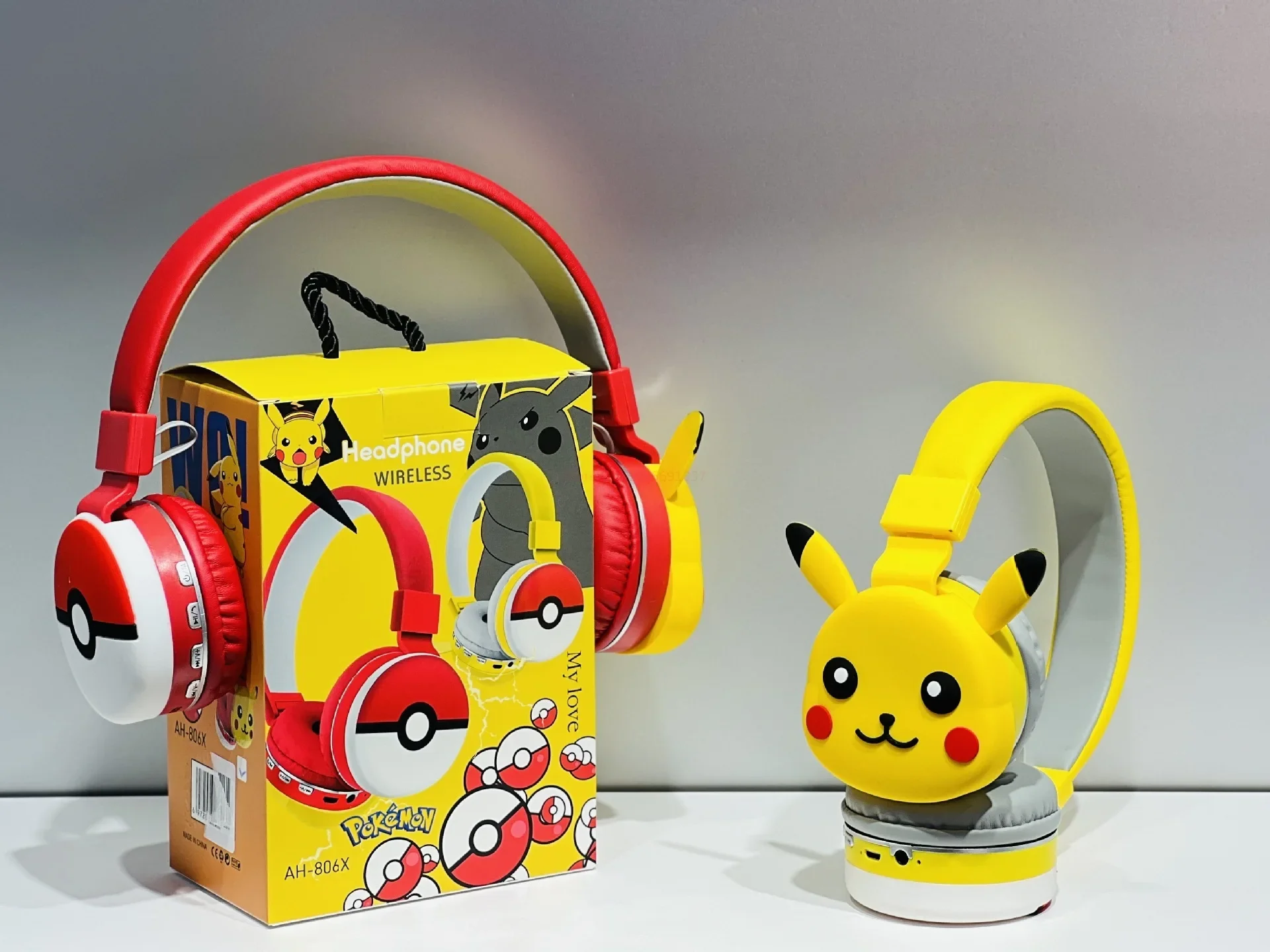 Pokemon Pikachu Bluetooth Headphone Wireless Headsets Anime Cartoon ...