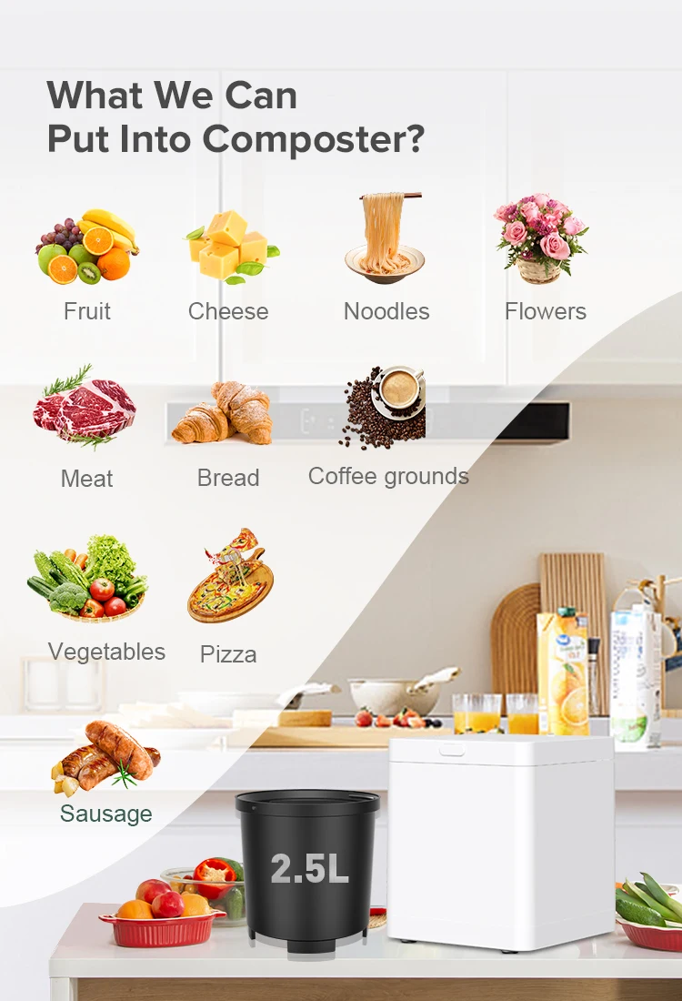 Ai 2.5 Liters Smart Waste Composting Machine Odor Free Kitchen Garbage ...