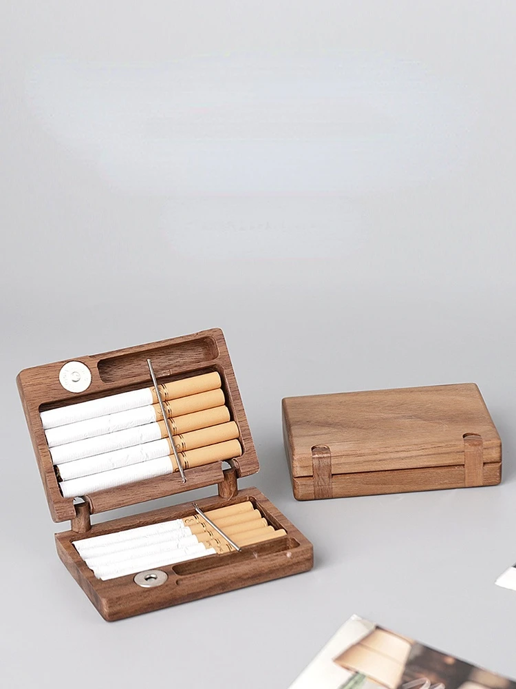 Clamshell Creative Solid Wood Cigarette Box Smoking Accessories 10 ...