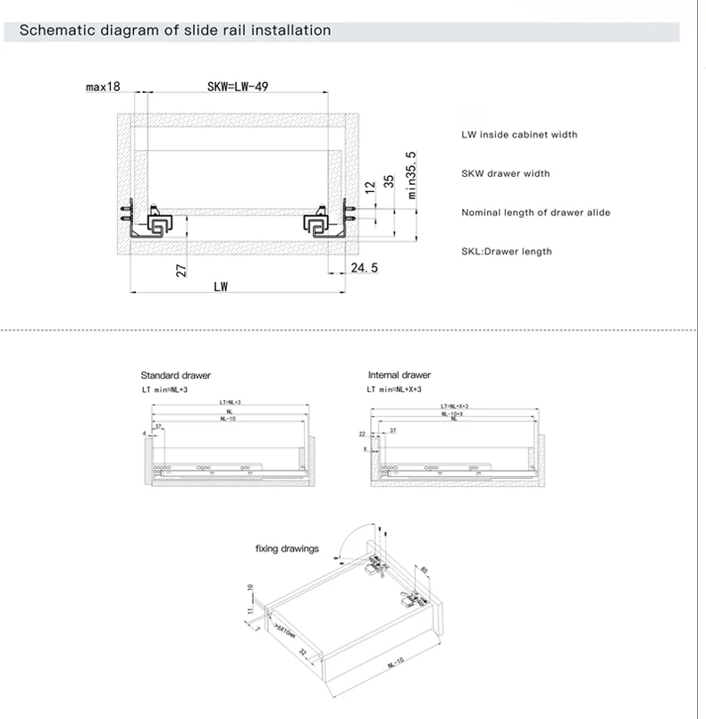 Roeasy Soft Close Under Mount Drawer Slide 3 Fold Undermount Slide ...