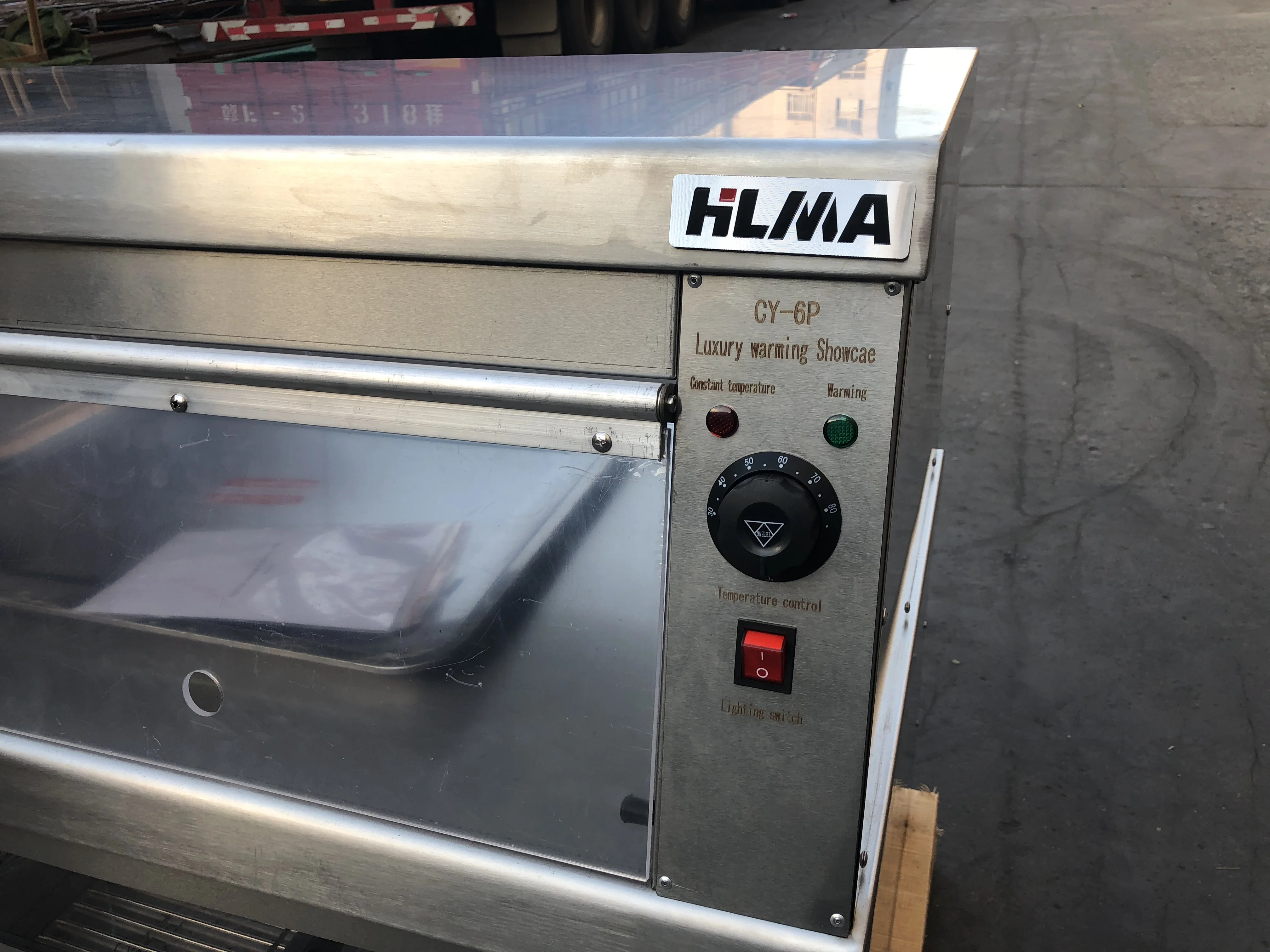 Stainless Steel Countertop Food Cabinet Display for Fast Food
