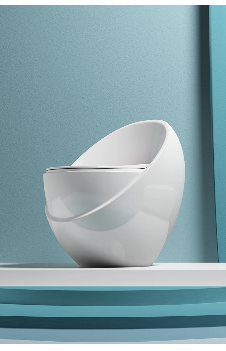 European Round Egg Shaped Toilet - Matte Color Ceramic