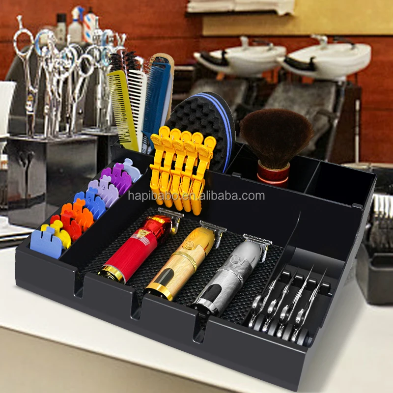 Black Professional Barbershop Haircut Tools Storage Hair Clipper Guards ...