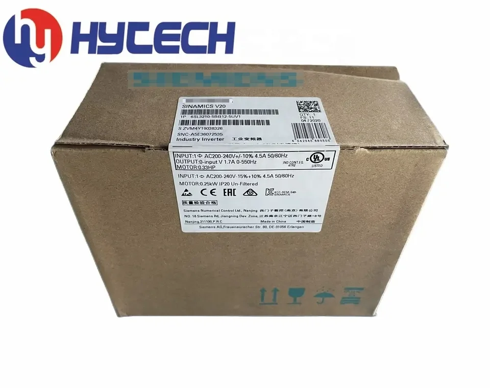 Brand New Siemens Sinamics V20 Industry Inverter 1 Ac 200-240v Vfd 0.25kw Frequency Converter ...