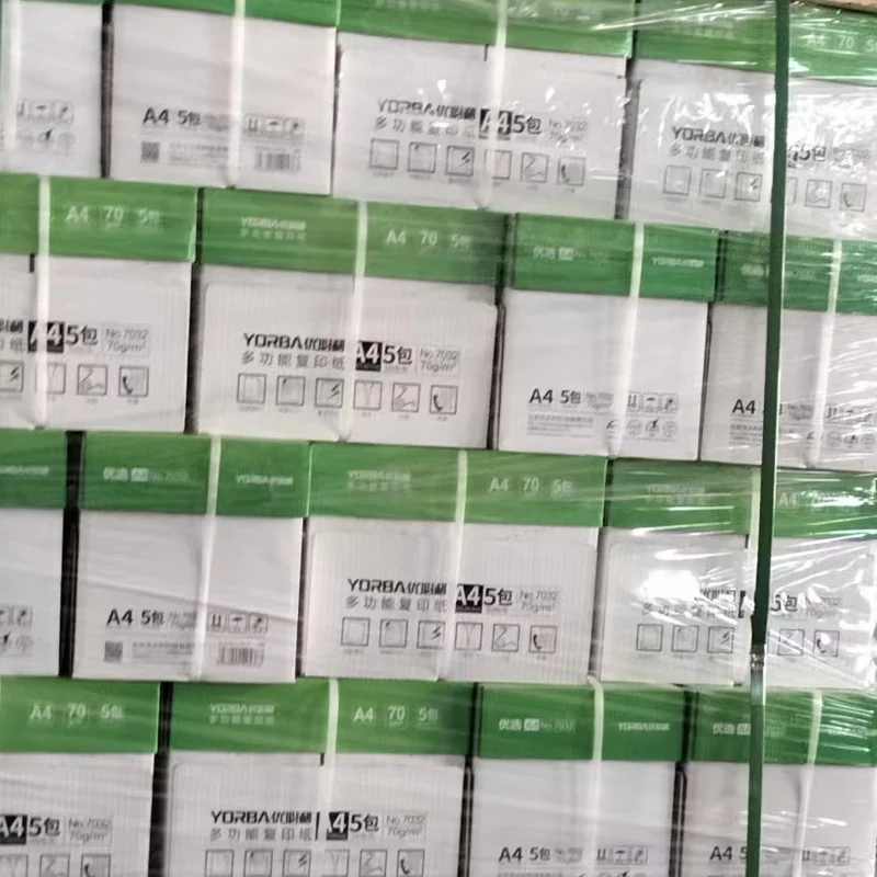 White A4 Copy Paper 20ft Container 80/75 /70 Gsm Raw Wood Pulp Office ...