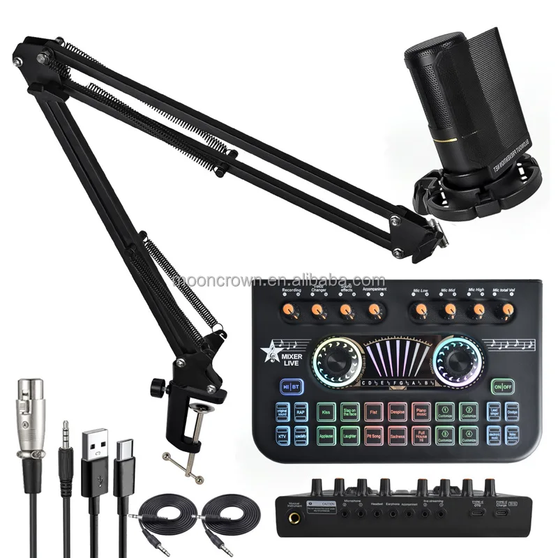 USB X3 Mixer Professional Studio Condenser Mic Podcast Gear