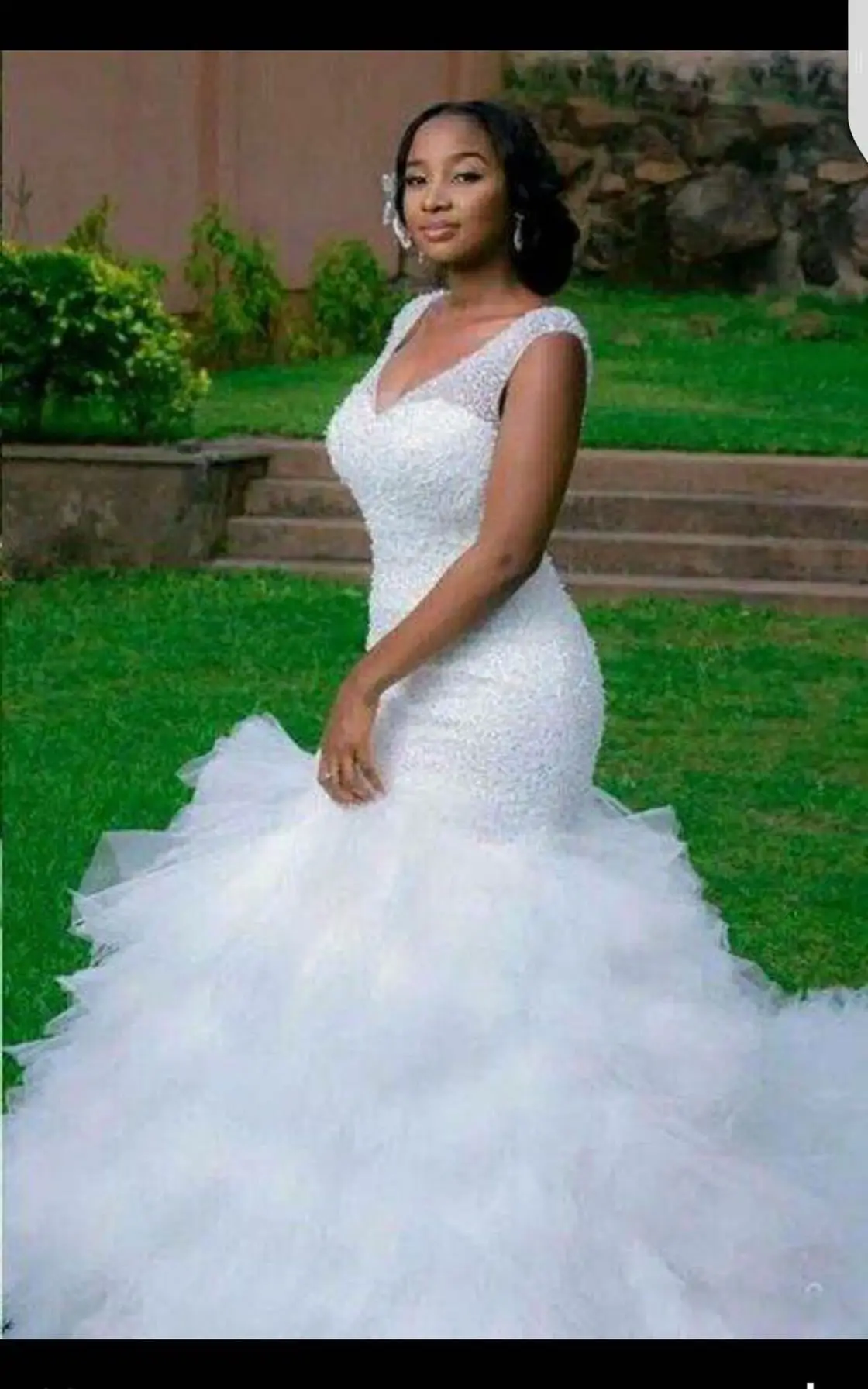 Sexy Backless Multilayer Lace Trailing Gowns Bridal Dresses Wedding ...