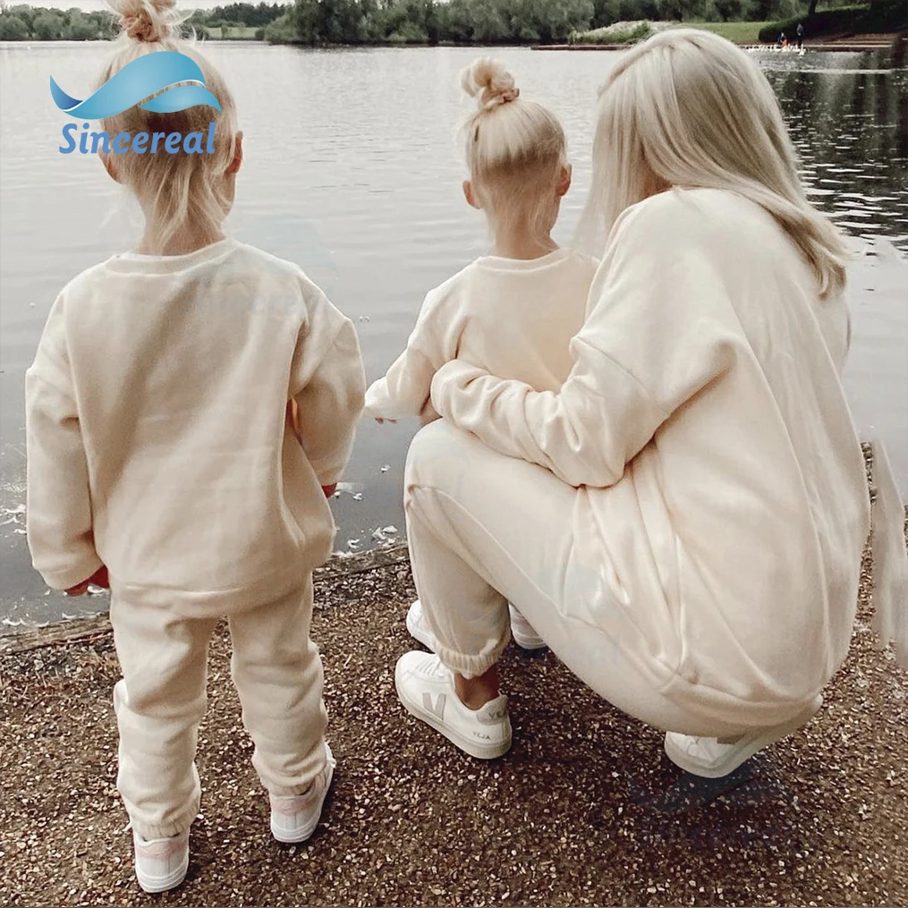 Custom Winter Mommy And Me Casual Tracksuits Loose And Leisure ...