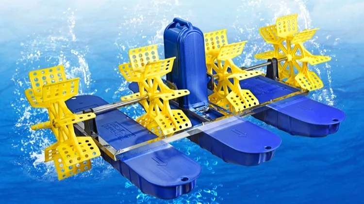 Wholesale 4 Impellers Solar Powered 1hp 2hp Fish Pond Paddle Wheel Fish ...