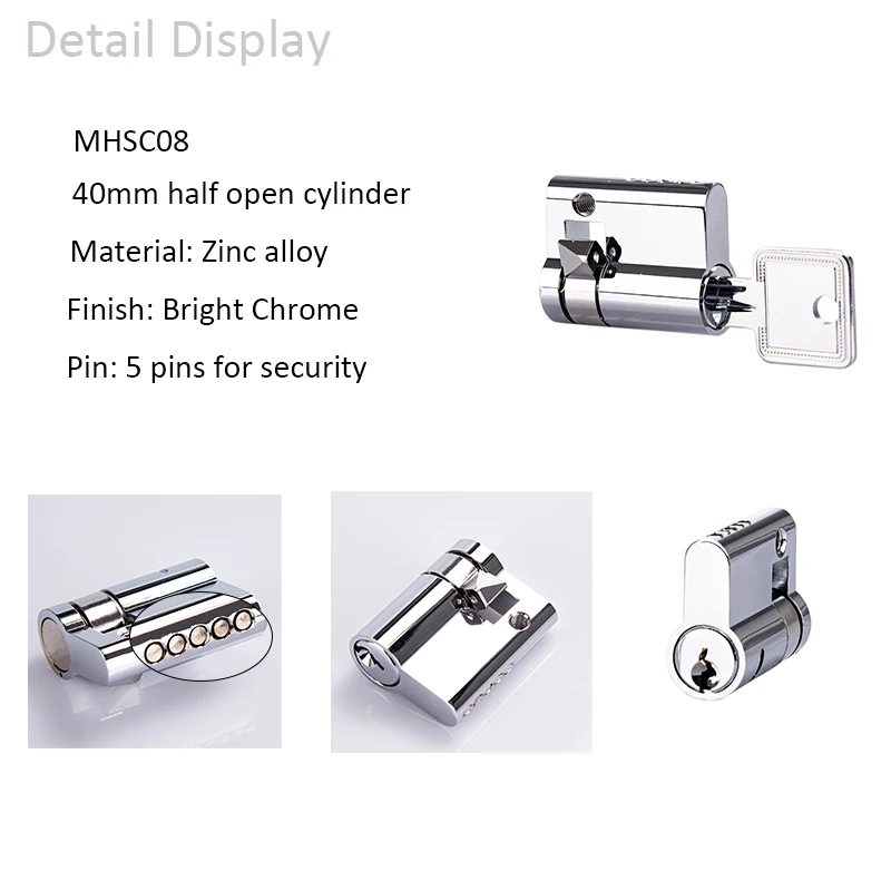 High Security 40mm Euro Brass Cylinder Lock Half Open Door Mortise Lock ...