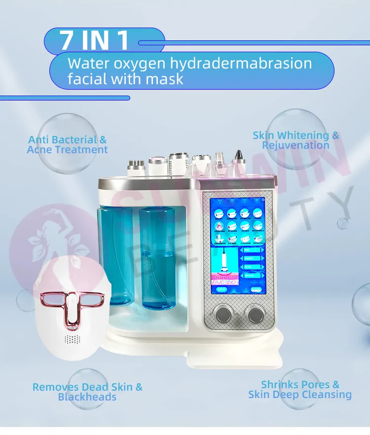 Pdt Led Oxygen Mask Skin Solution Hydro Skin Cleaning Microdermabrasion ...