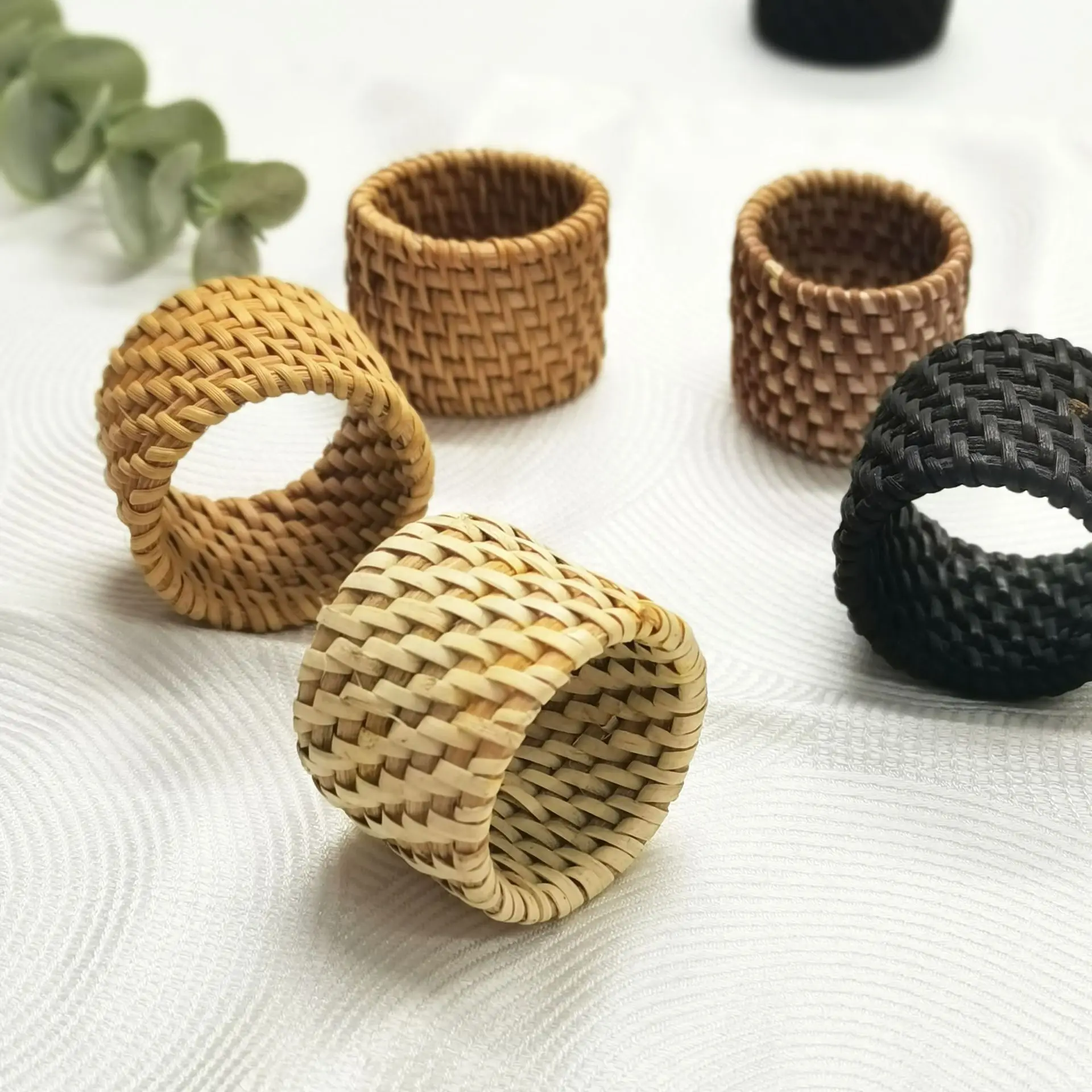 Woven Rattan Napkin Rings - Sustainable Wedding Decor