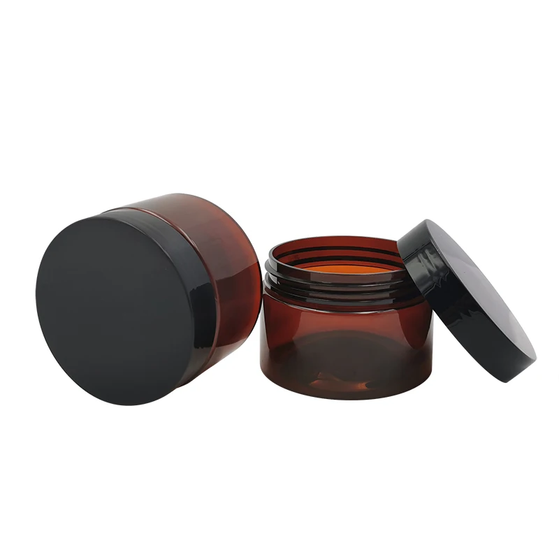 Transparent PET Jars with Gold Screw Lid - Ideal for Cosmetics