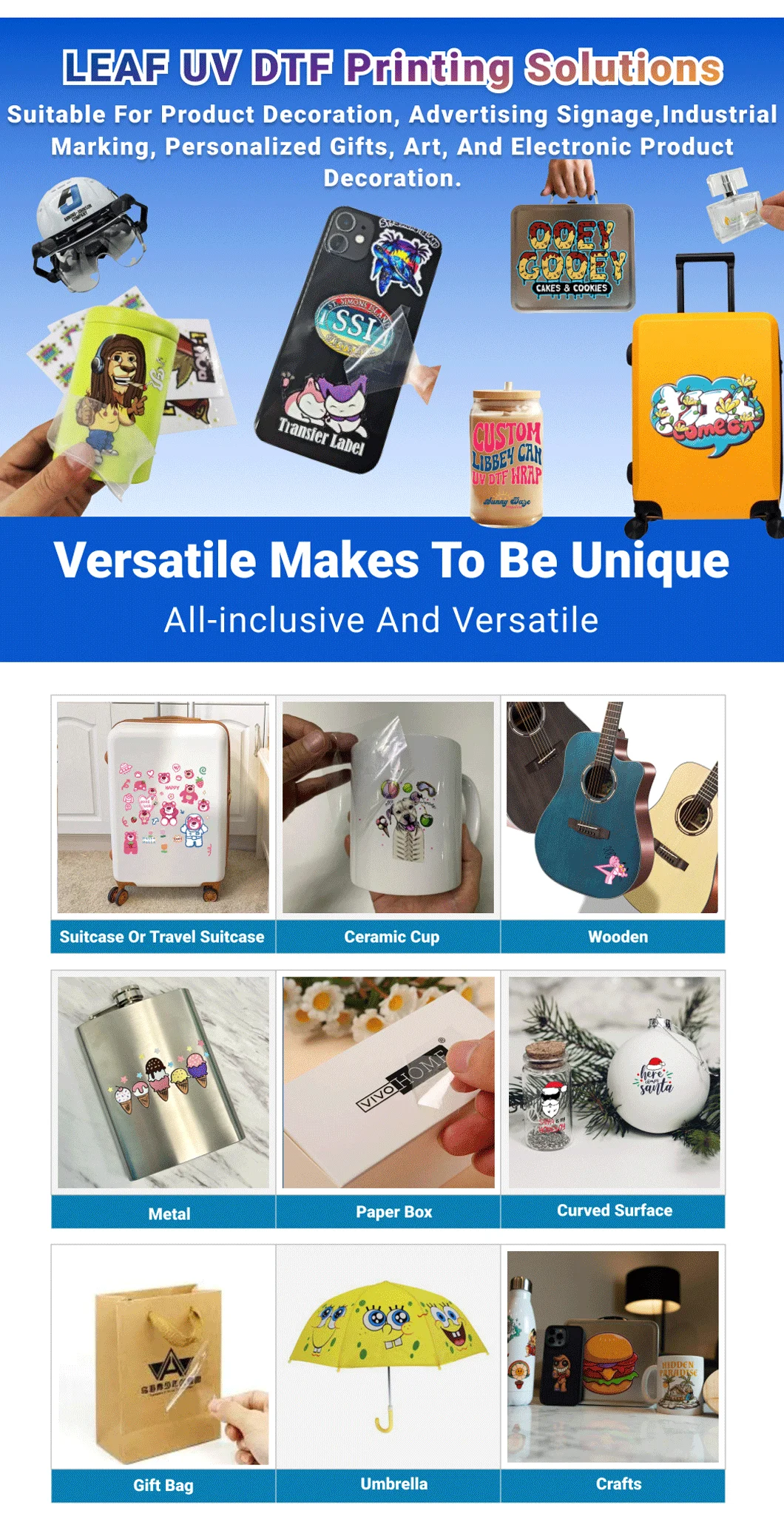 Leaf A3 Uv Dtf Roll To Roll Sticker Printer 30cm Uv Dtf Printing Machine For Phone Case With ...