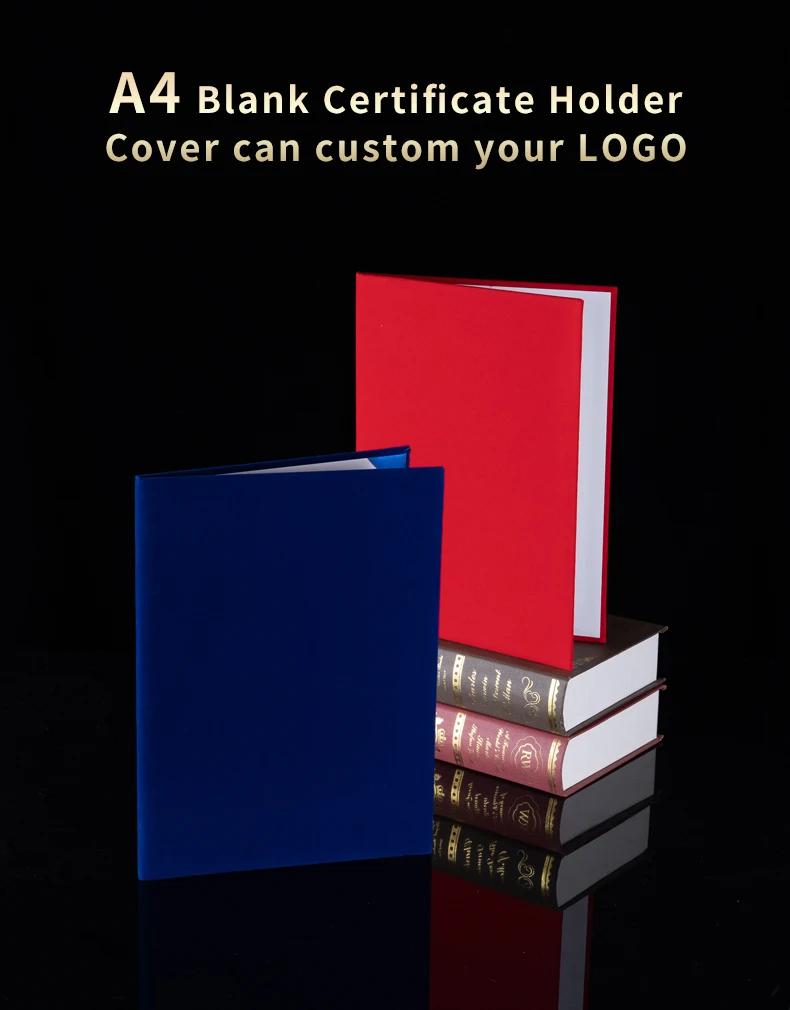 Customized Certificates Holder Cover - Navy Blue Velvet