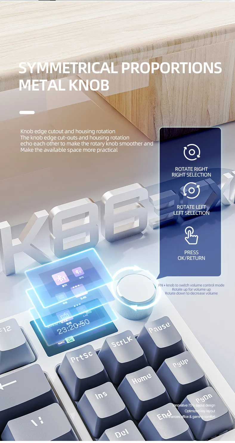 K86 Wireless Mechanical Keyboard - Multi-Key Anti-ghosting