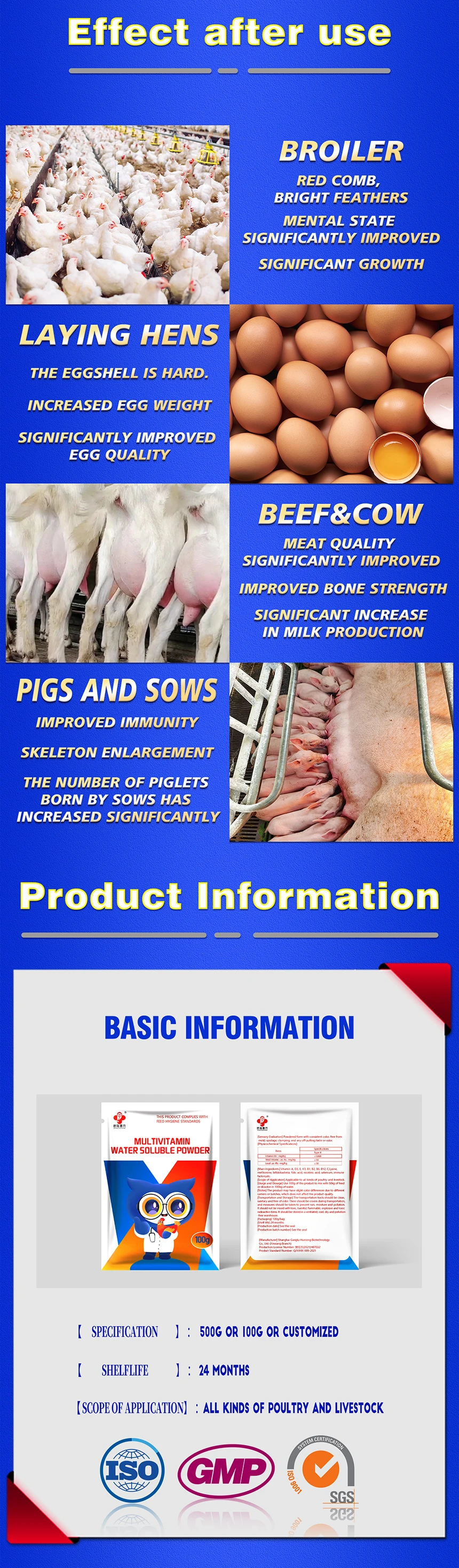 Broiler Premix Multivitamins for Laying Hens Poultry and Livestock ...