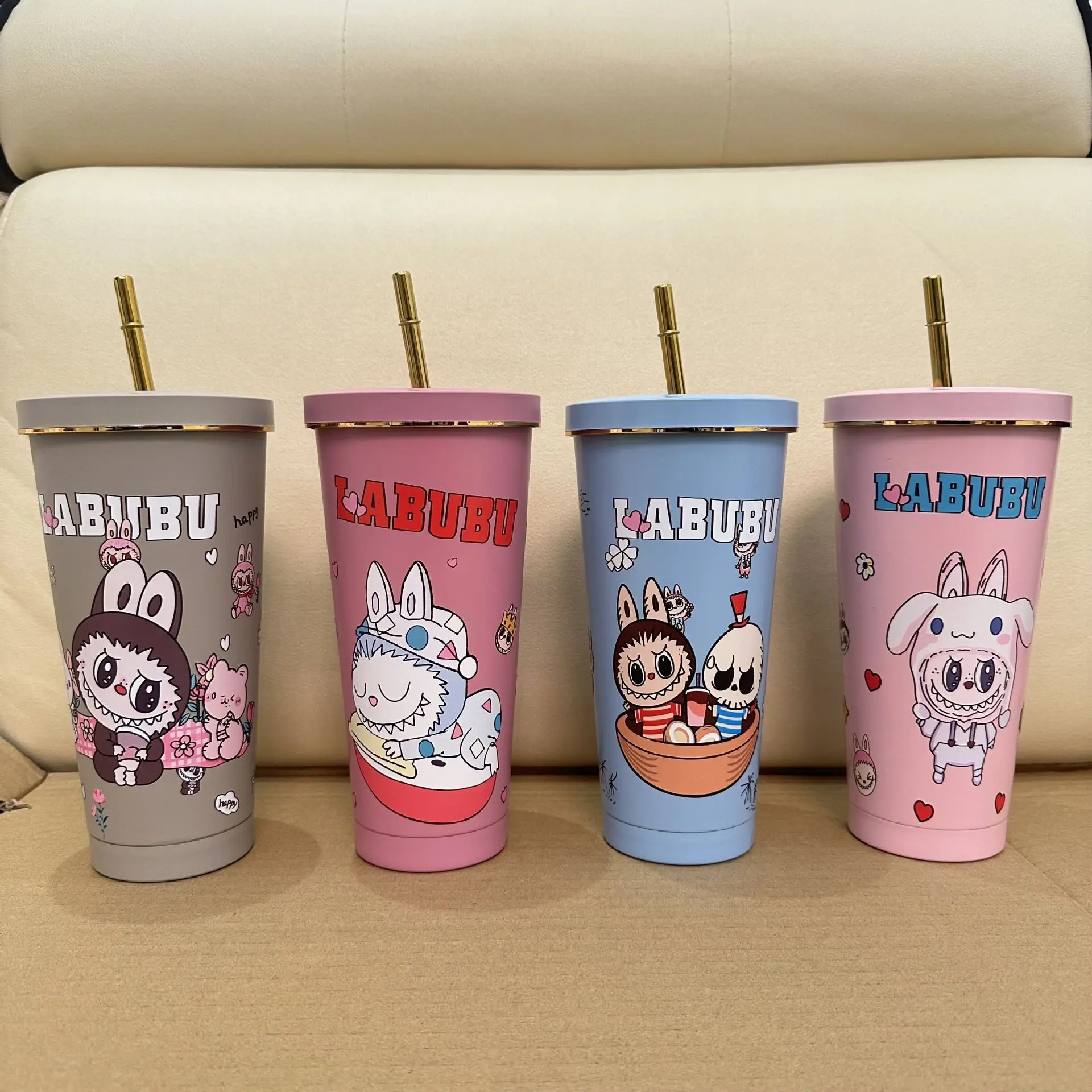 Cartoon Labubu Insulation Vacuum Cup Large Portable 304 Stainless Steel ...