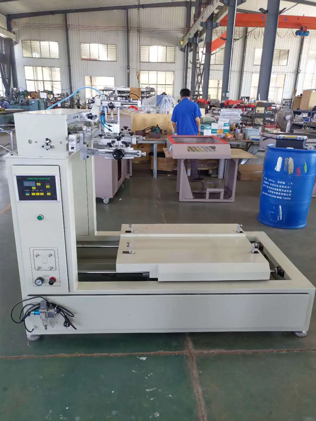Plastic Bucket Screen Printer Silk Screen Printing Machine For Gallon ...